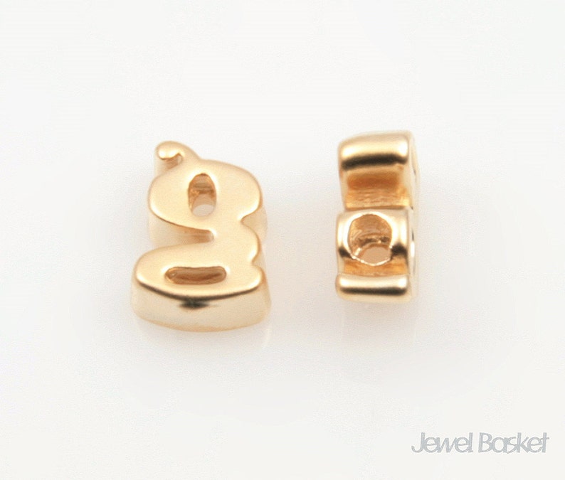 Matte Gold Lower Case Alphabet - 2pcs Small Letter "g" / 4.9mm X 6.6mm ...