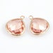2pcs - Light Peach Color and Gold Framed Glass Pendent / Light Peach ...