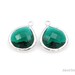 2pcs - Emerald Color Glass and Silver Framed Pendent / Emerald / Green ...