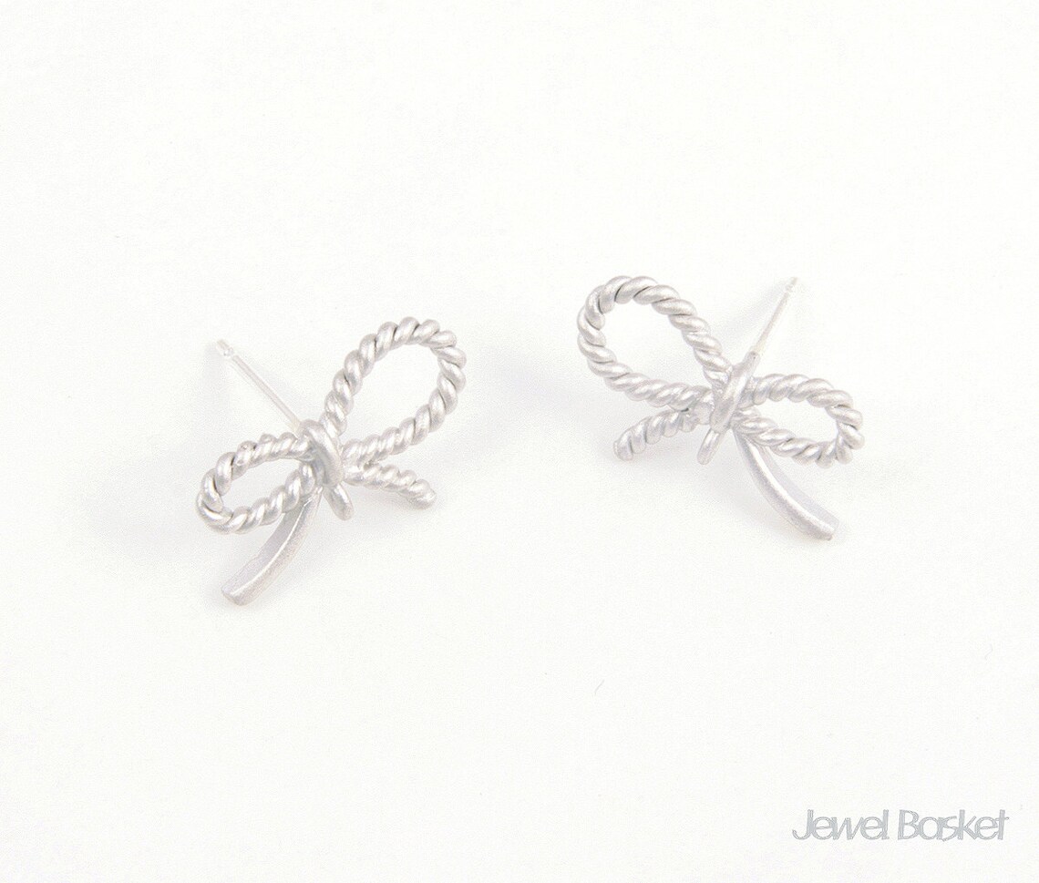 Plaited Ribbon Earring-brass 2pcs Earrings With a Connect | Etsy