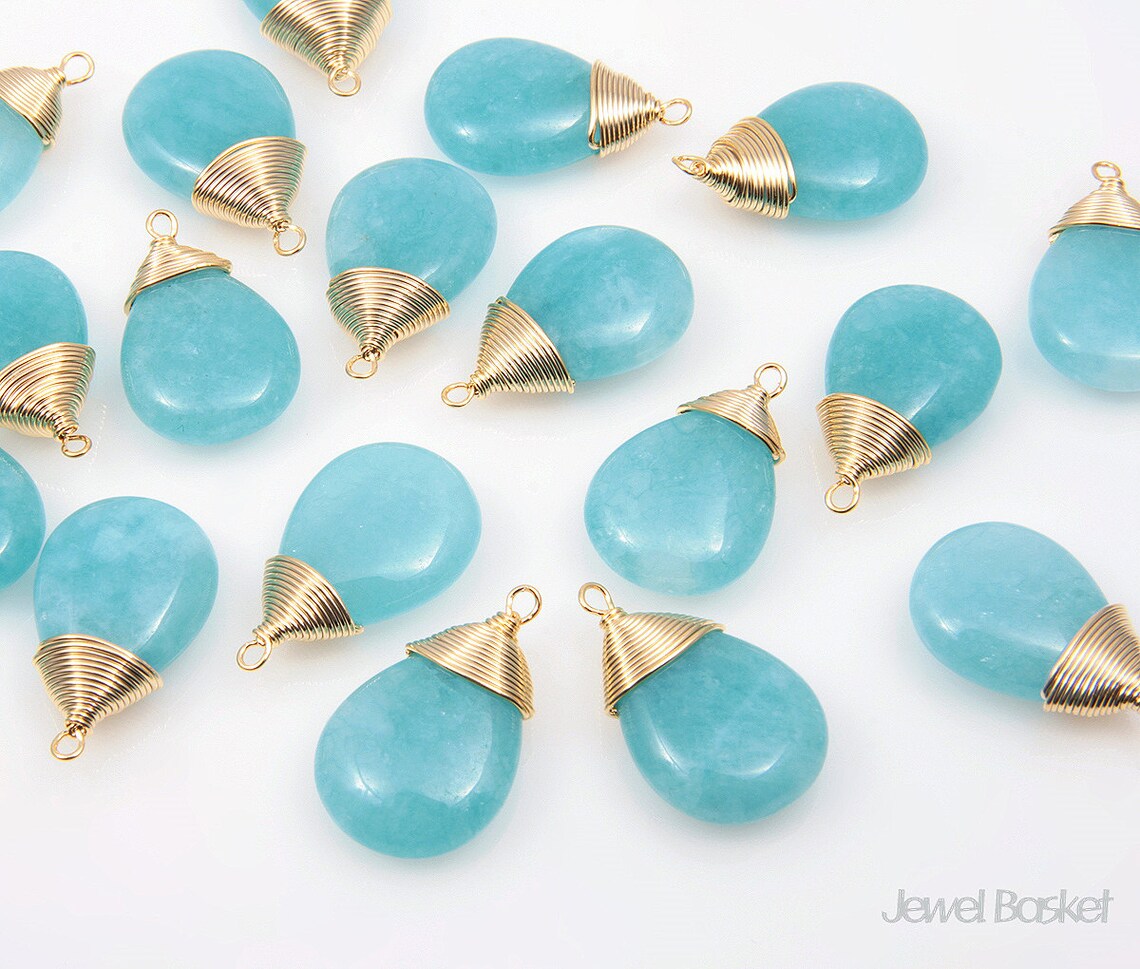 Mint Color Jade and Gold Framed Pendant 2pcs Mint Jade - Etsy