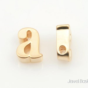 2pcs - Matte Gold Lower Case Alphabet a / Initial / Tiny Pendant / 16k ...