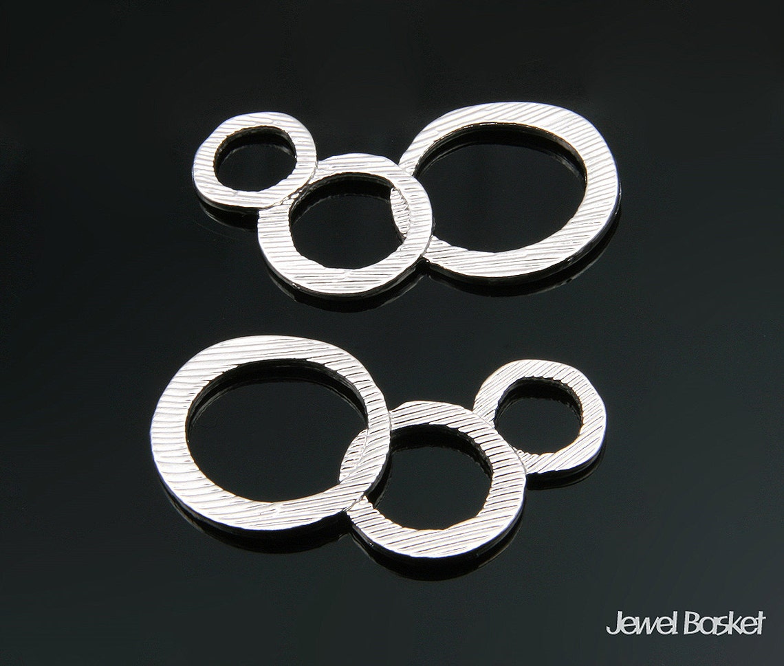 2pcs Triple Rings in Matte Rhodium / 29mm X 15mm / BMS285-P - Etsy