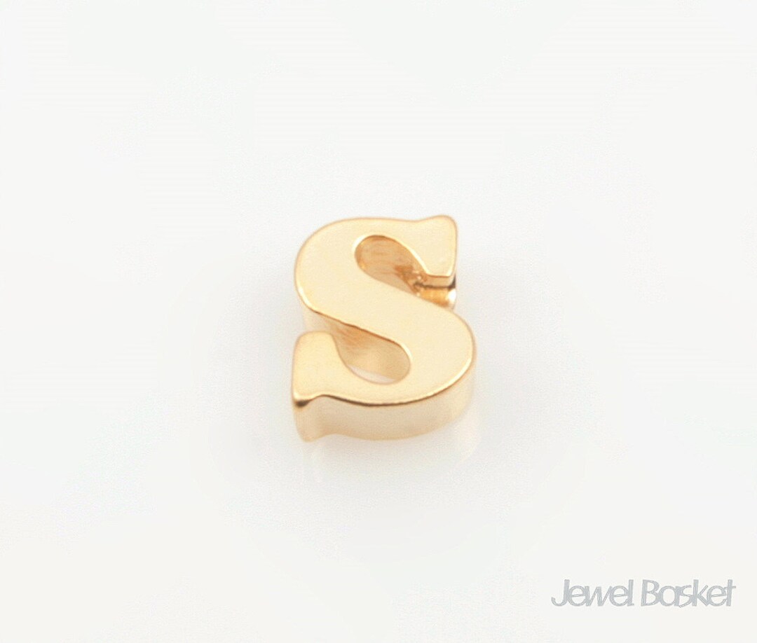 Matte Gold Lower Case Alphabet - 2pcs Small Letter "s" / 4.8mm X 5.6mm ...
