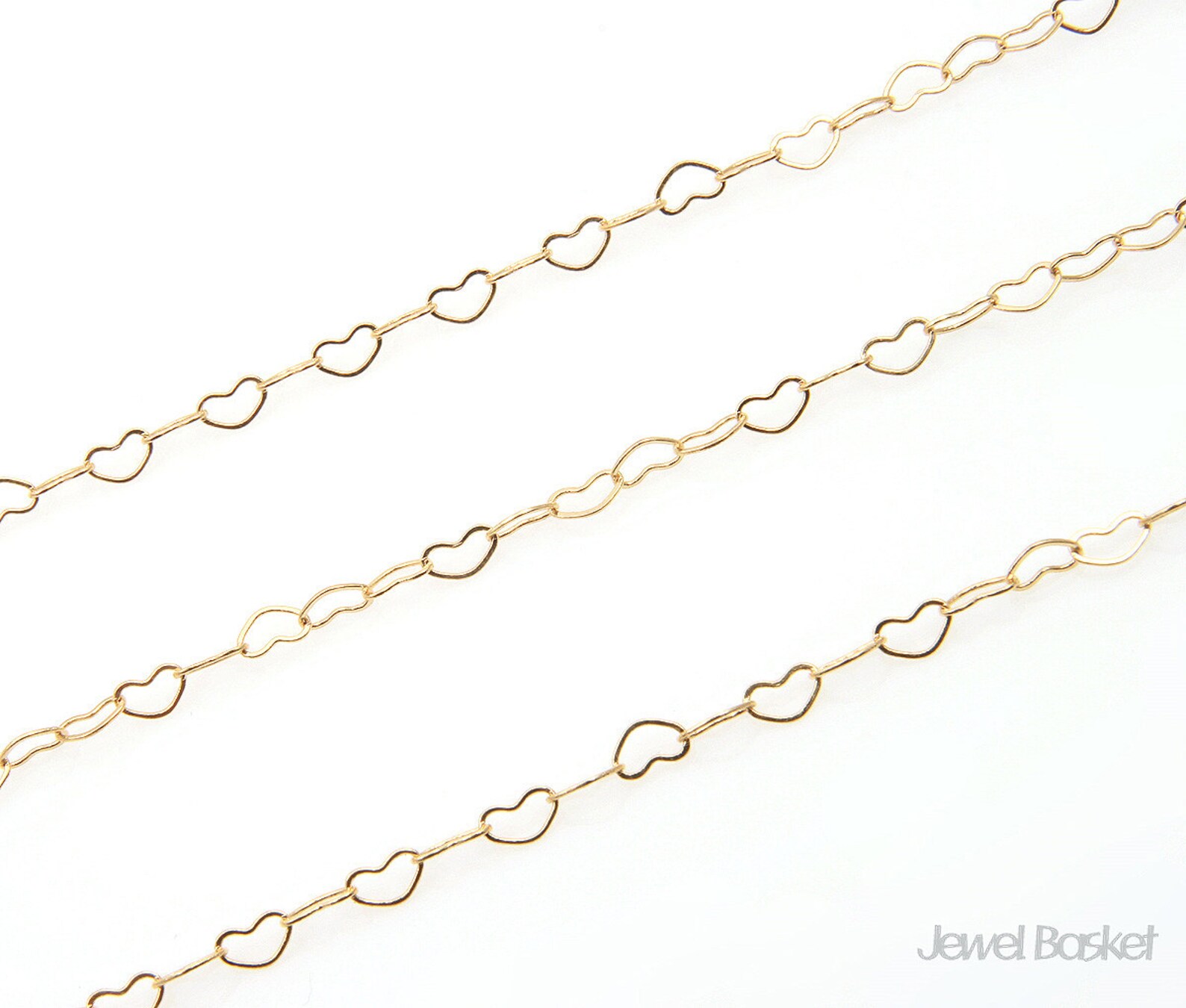 Heart Design Chain in Rhodium HL-1SF / 3.0mm / 100 Meters | Etsy