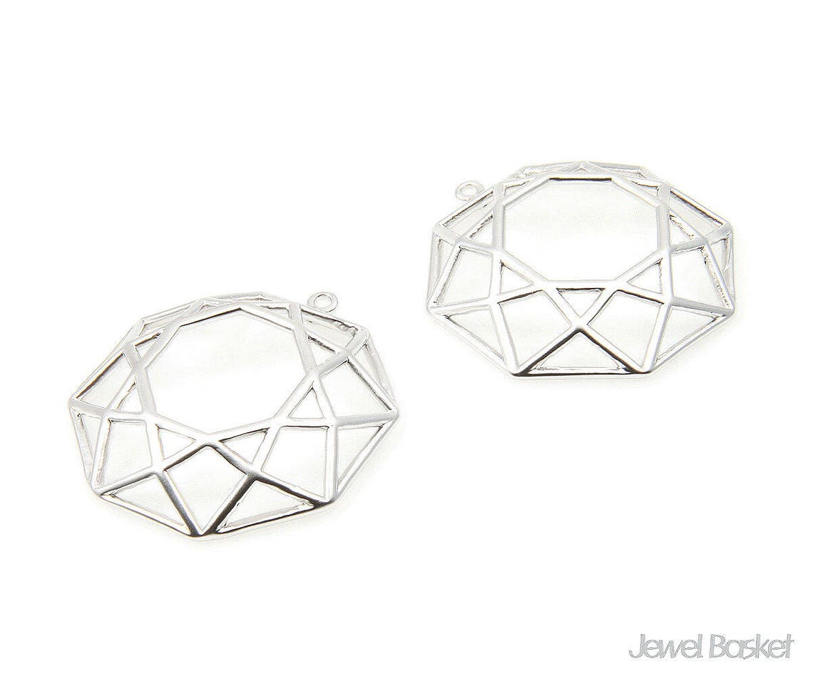 Octagon Pendant in Matte Gold / 24.0mm X 27.0mm / BMG358-P - Etsy