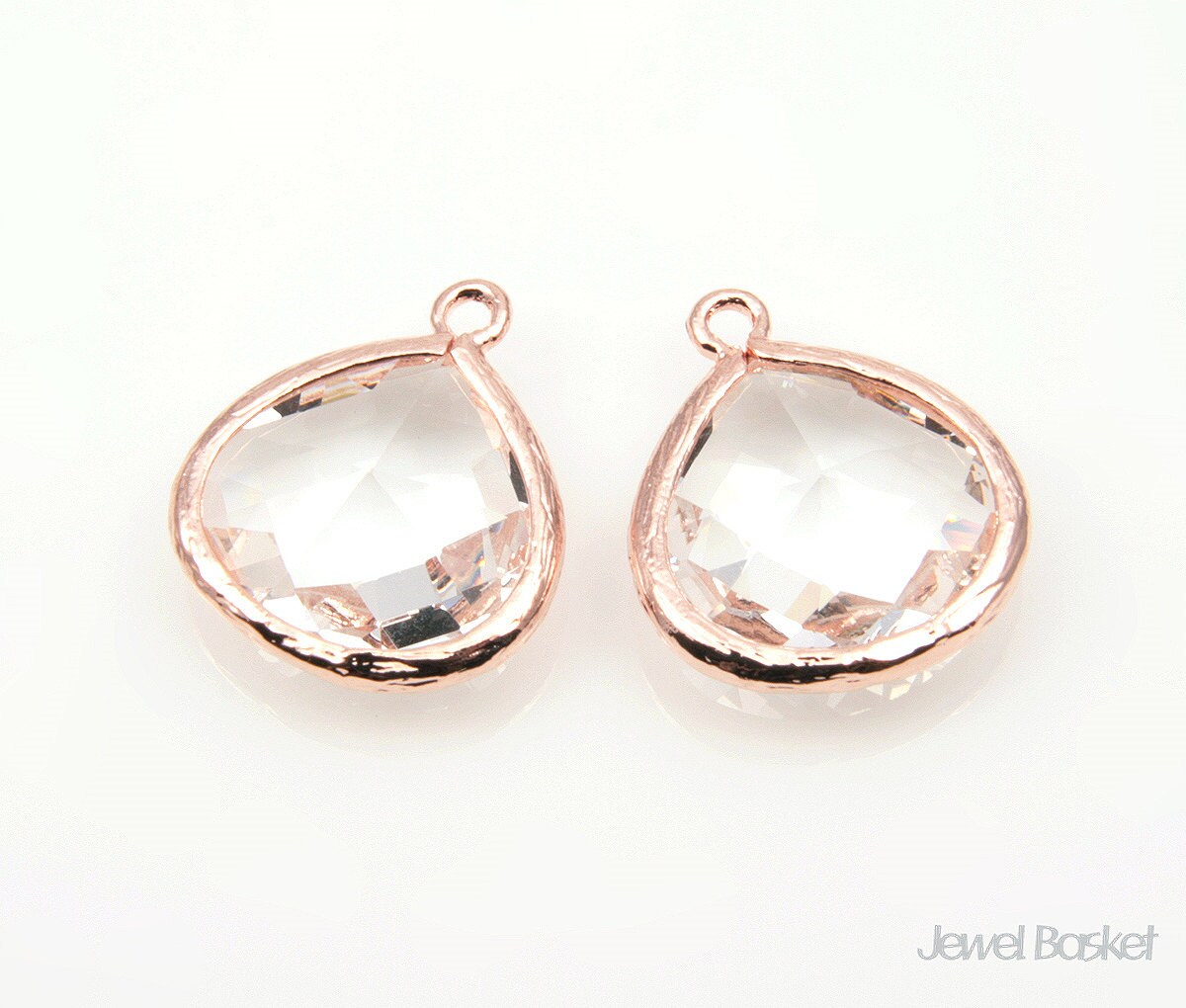 2pcs - Crystal Color and Rose Gold Framed Glass Pendent / Crystal ...