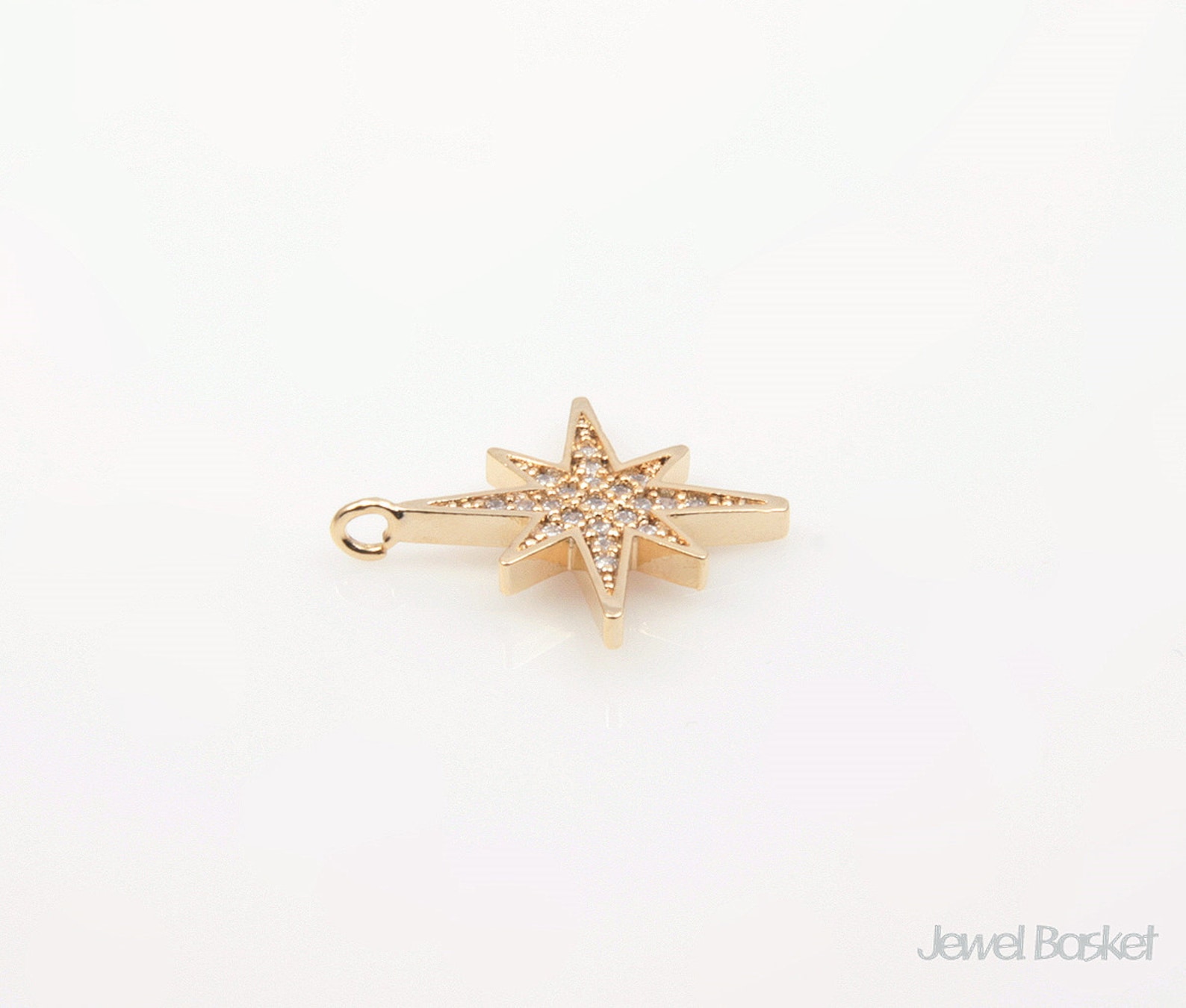 1pcs Big Star Pendant in Gold Plated with 21 Cubic Zirconia | Etsy