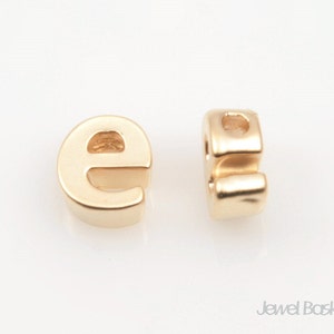 2pcs - Matte Gold Lower Case Alphabet E / Initial / Tiny Pendant / 16k ...