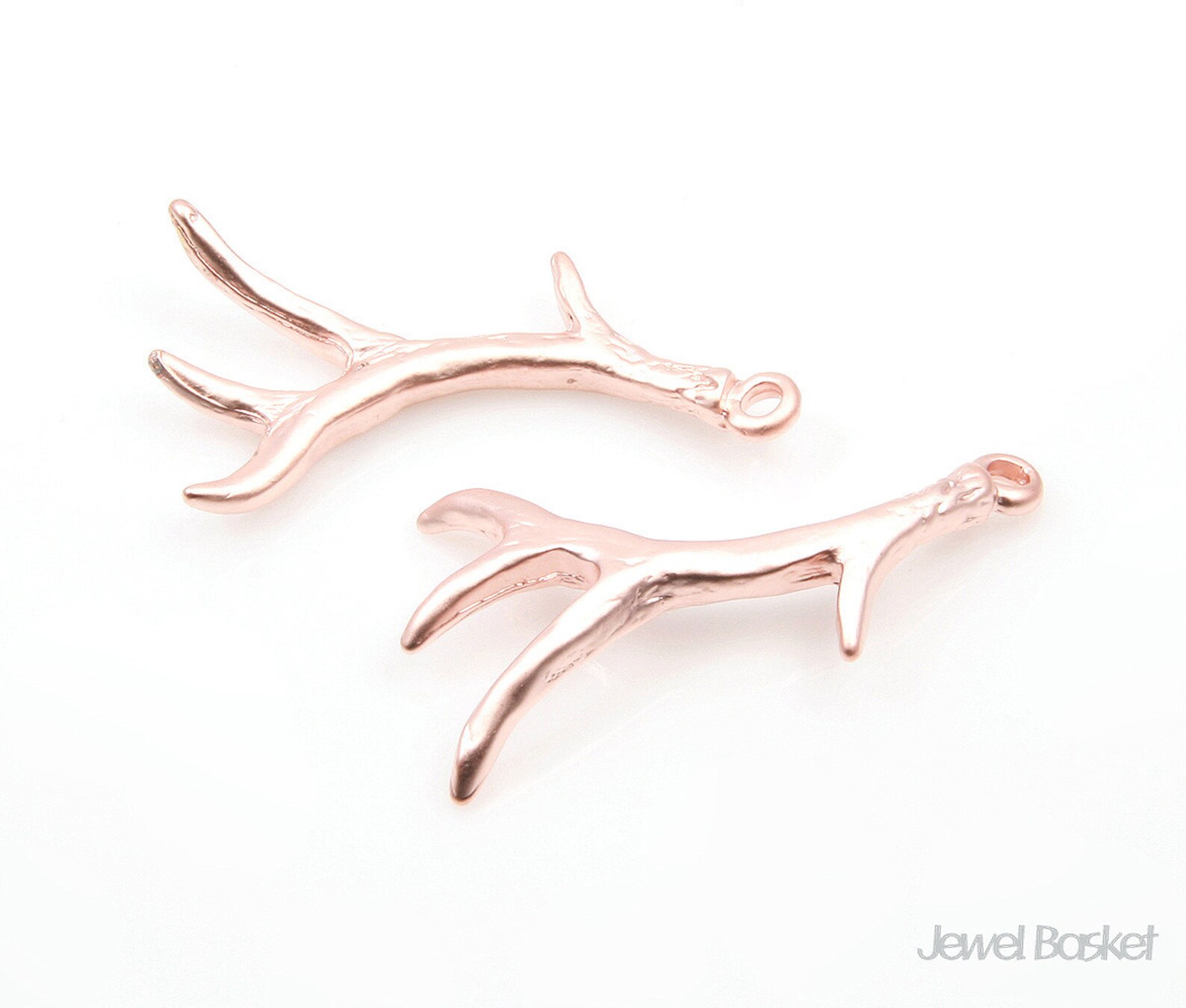 Matte Rose Gold Antler Charm 2pcs Antler Charm / 29.0mm X - Etsy