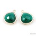 2pcs - Emerald Color Glass and Gold Framed Pendent / Emerald / 16k Gold ...