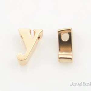 2pcs - Matte Gold Lower Case Alphabet - Small Letter "y" / 4.4mm X 6 ...