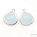 2pcs MARKDOWN Alice Blue Color and Polished Silver Framed Glass Pendent ...