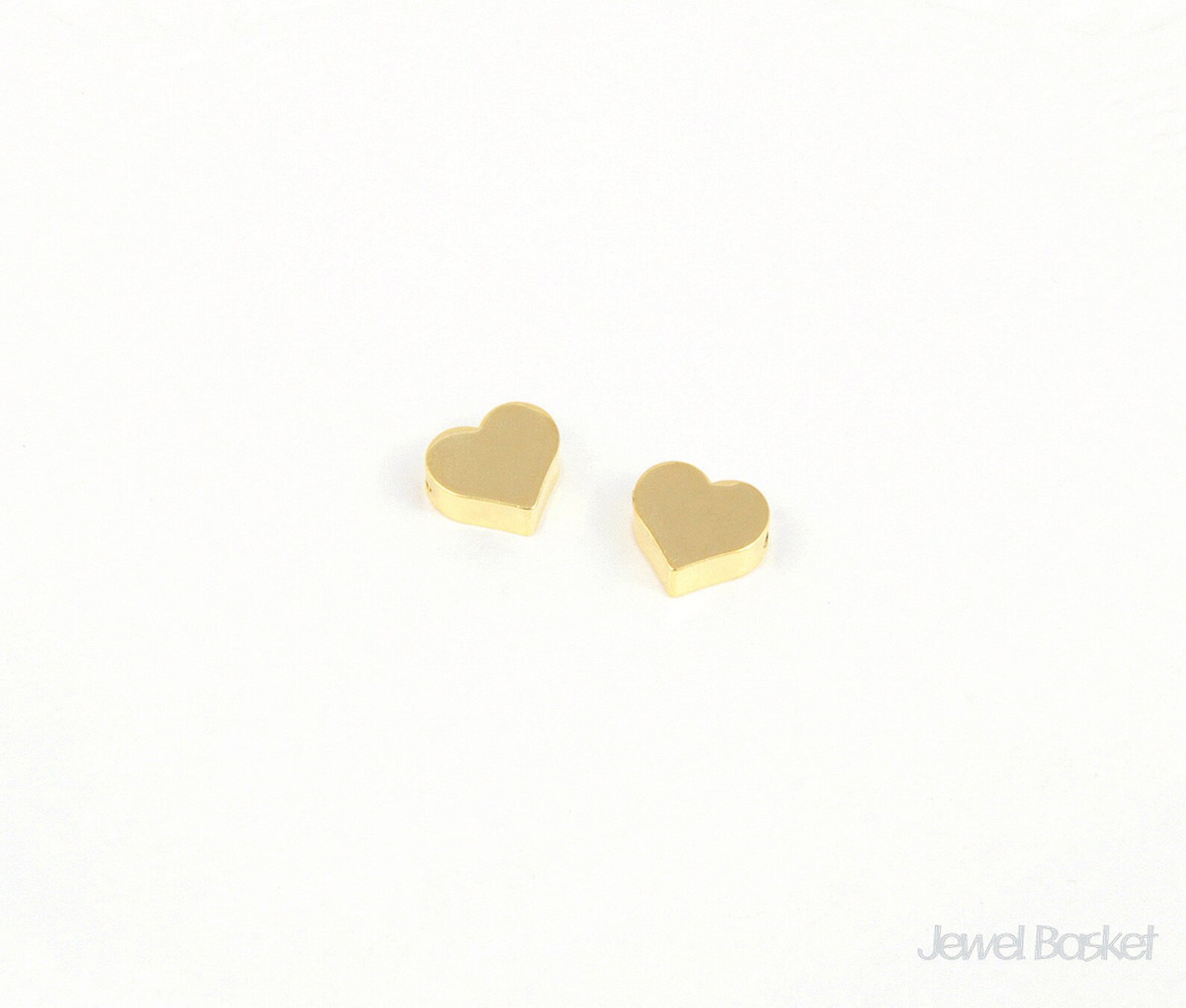 Metallic Heart Bead High Polished Gold Heart Beads / 6mm X | Etsy