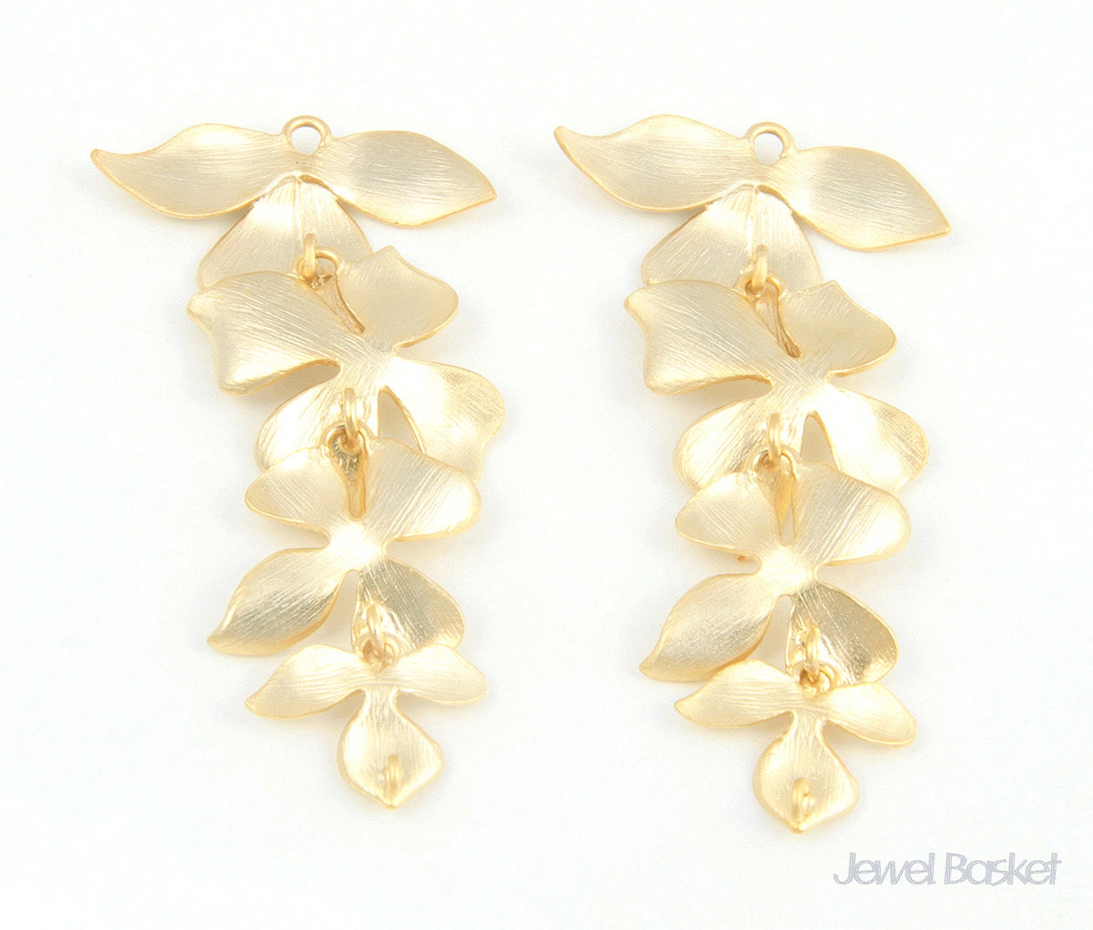 4 Orchid Flower Connector 2pcs Floral Connectors Brass - Etsy