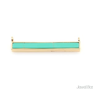 Thin Turquoise Bar Pendant in Gold - Thin Bar Version / 30.0mm X 5.0mm ...