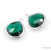 2pcs - Emerald Color Glass and Silver Framed Pendent / Emerald / Green ...
