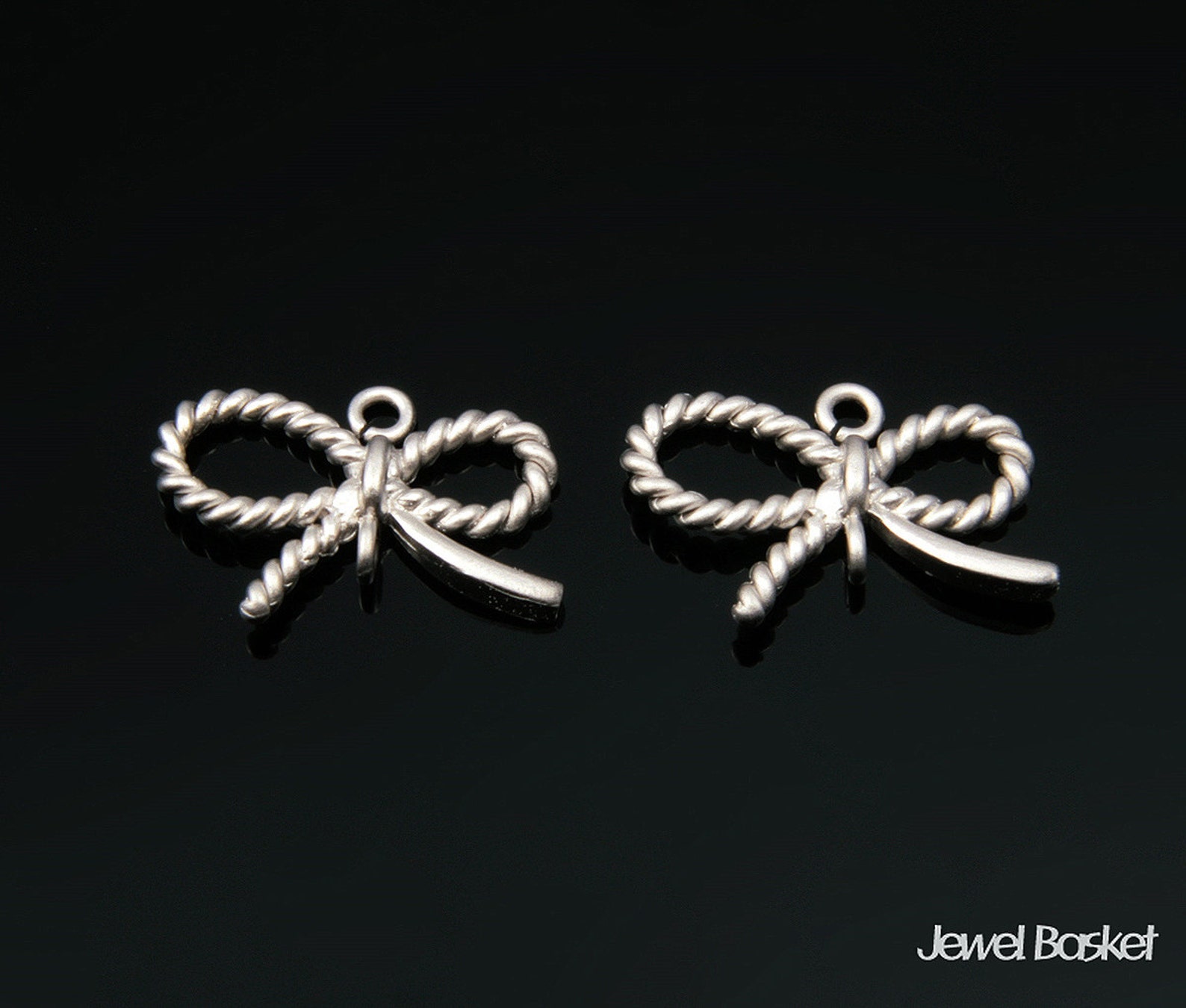 Plated Plaited Ribbon Connector in Matte Rhodium 4pcs | Etsy