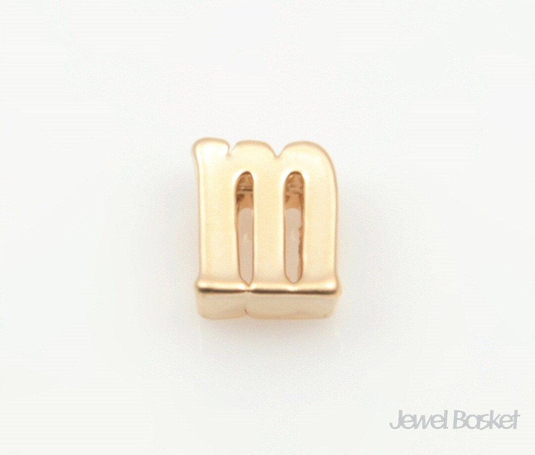 Matte Gold Lower Case Alphabet - 2pcs Small Letter "m" / 5mm X 6.1mm ...