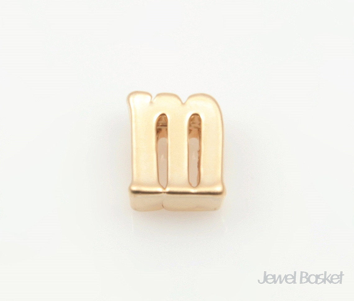 Matte Gold Lower Case Alphabet - 2pcs Small Letter "m" / 5mm X 6.1mm ...