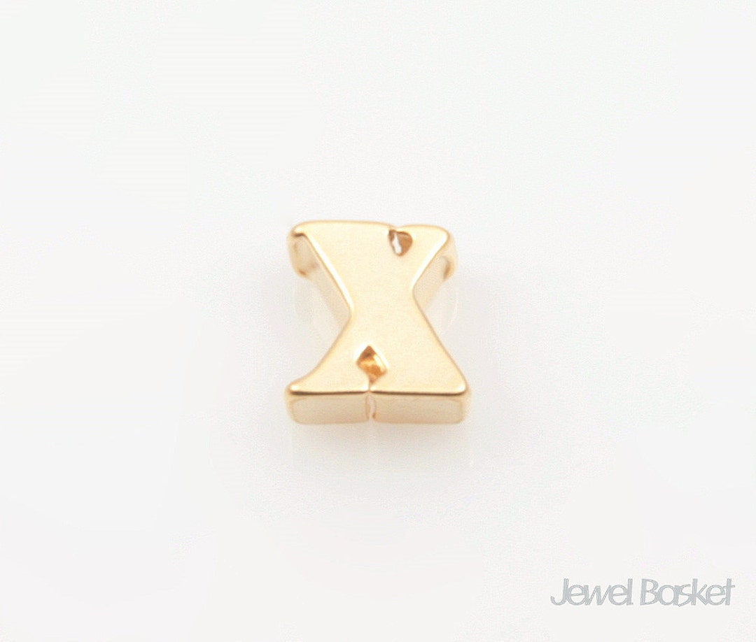 Matte Gold Lower Case Alphabet - 2pcs Small Letter "x" / 4.9mm X 5mm ...