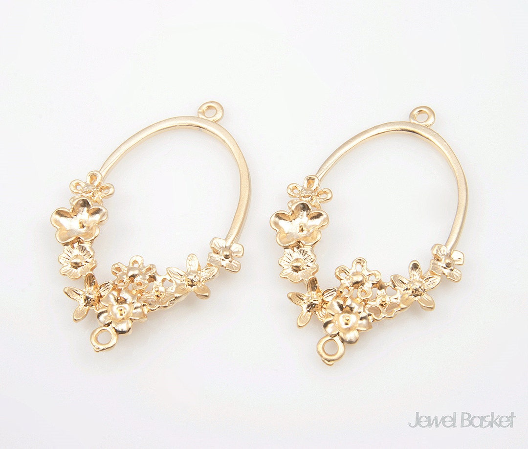 Flower Basket Connector / 24mm X 40mm / BMG010-C (2pcs) - Etsy