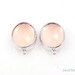 Light Peach Color Glass and Silver Framed Oval Pendent - 2pcs Light ...