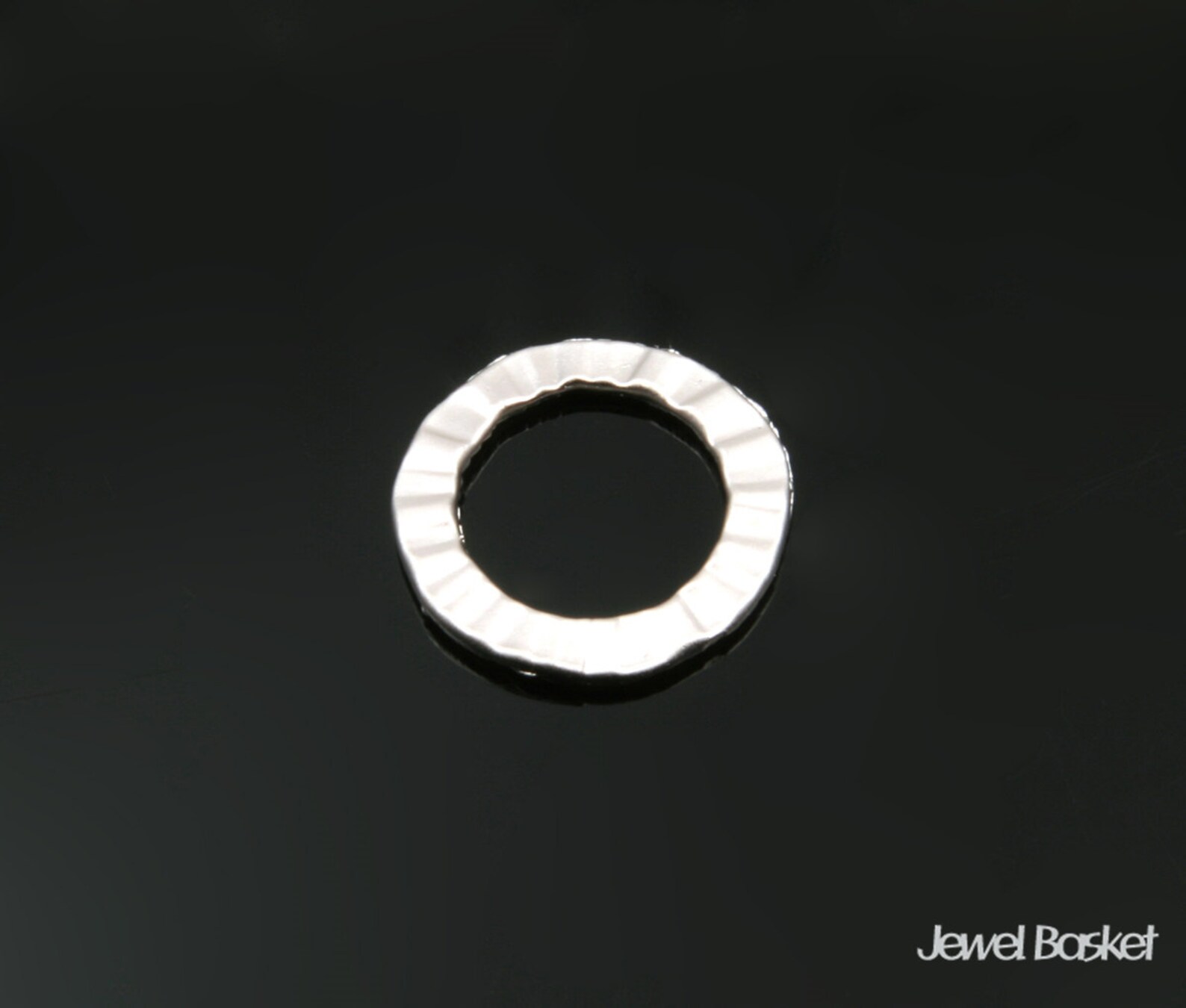 4pcs - Hammered Circle Connectors in Matte Rhodium / Round / Circle ...