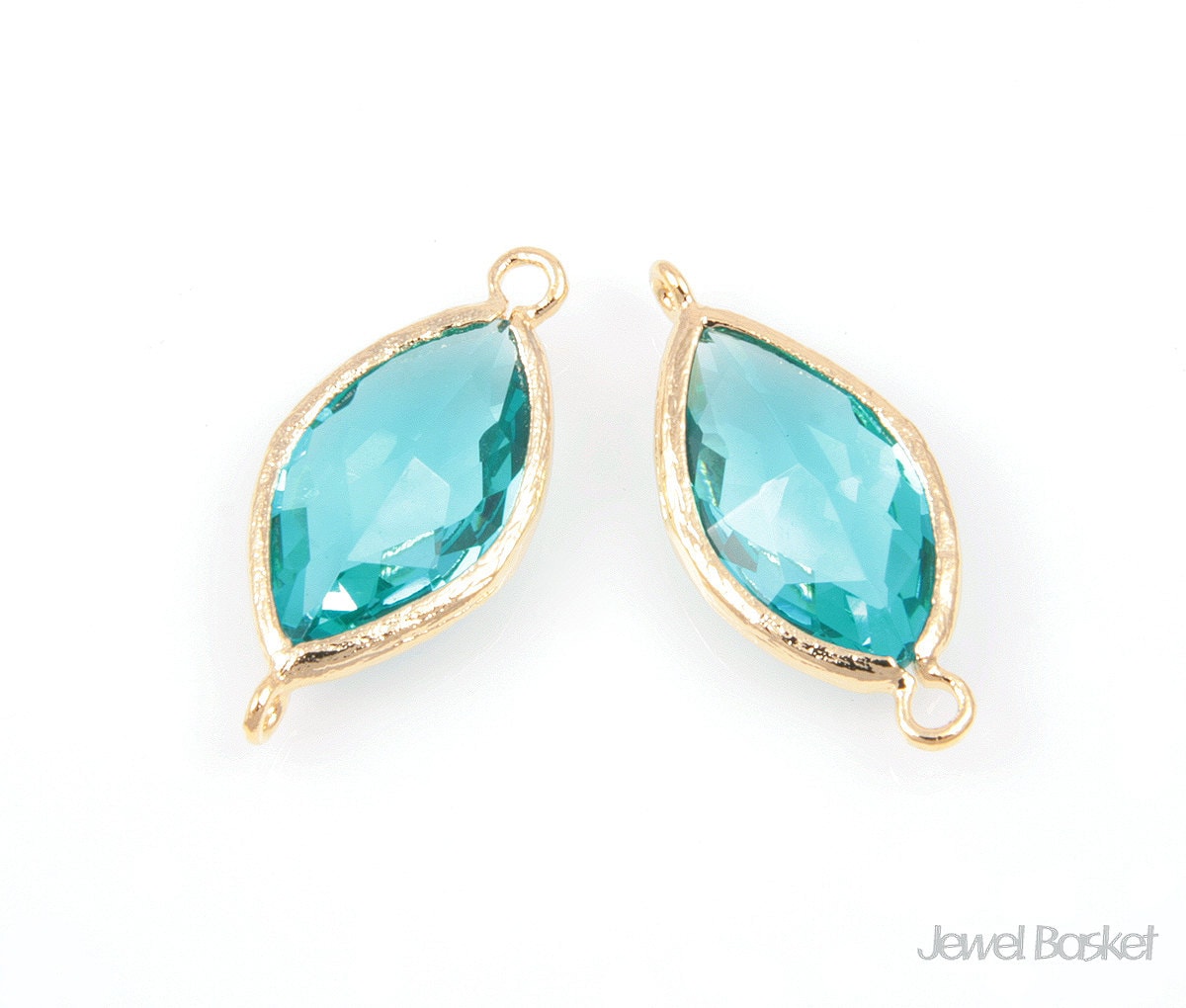 2pcs Blue Zircon Color and Gold Framed Lozenge Connector / - Etsy