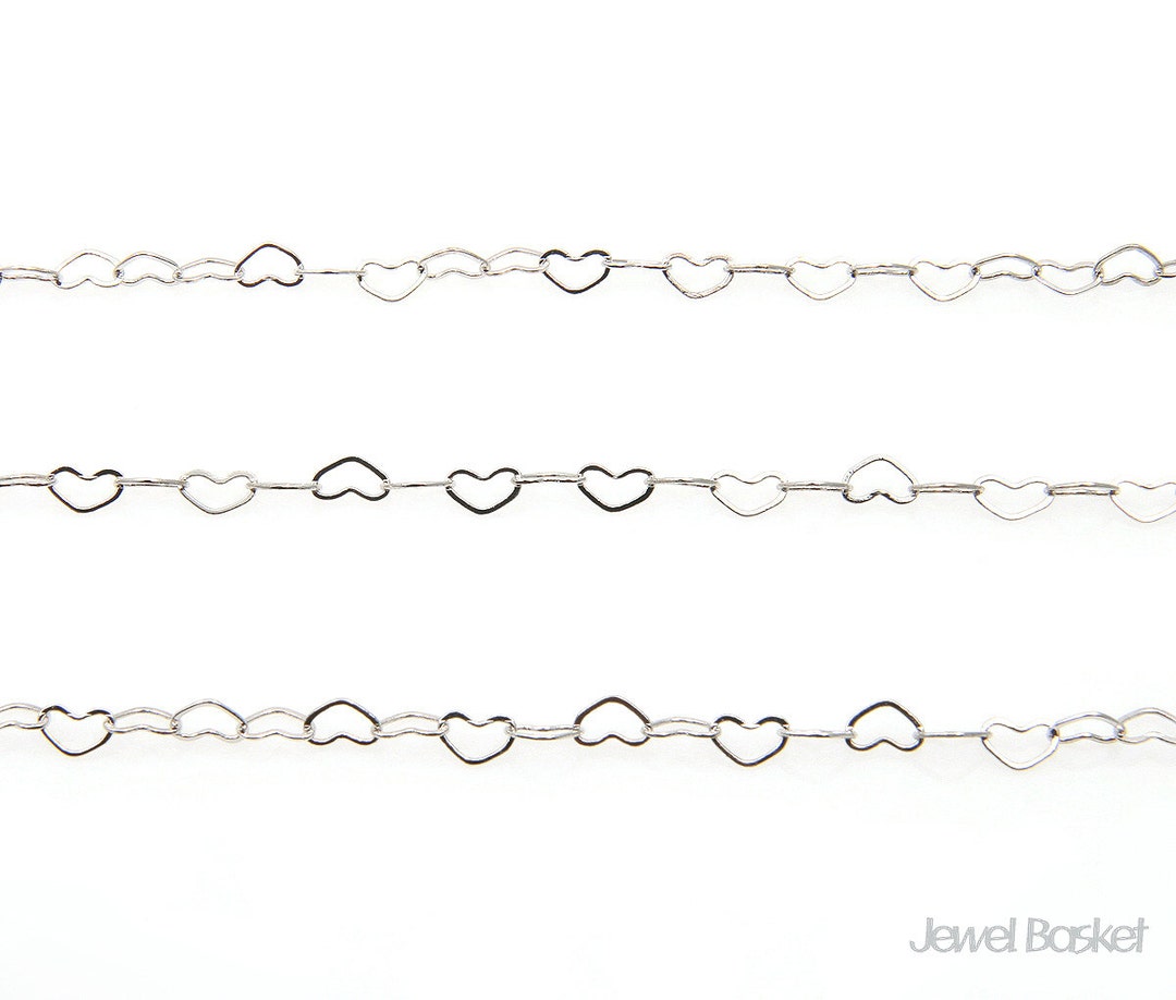 Heart Design Chain in Rhodium HL-1SF / 3.0mm / 100 Meters 328ft ...