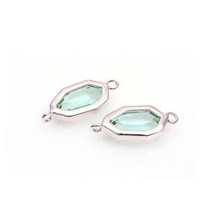 2pcs - Erinite Color and Gold Framed Glass Connector / Erinite / Green ...