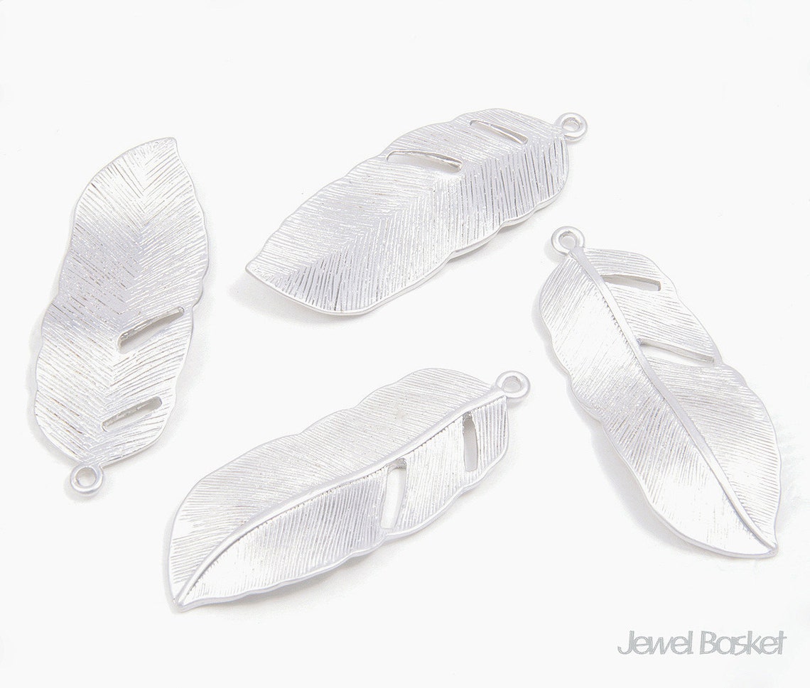 Silver Color Solid Feather Pendant / 15mm X 42mm / BMS027-C - Etsy