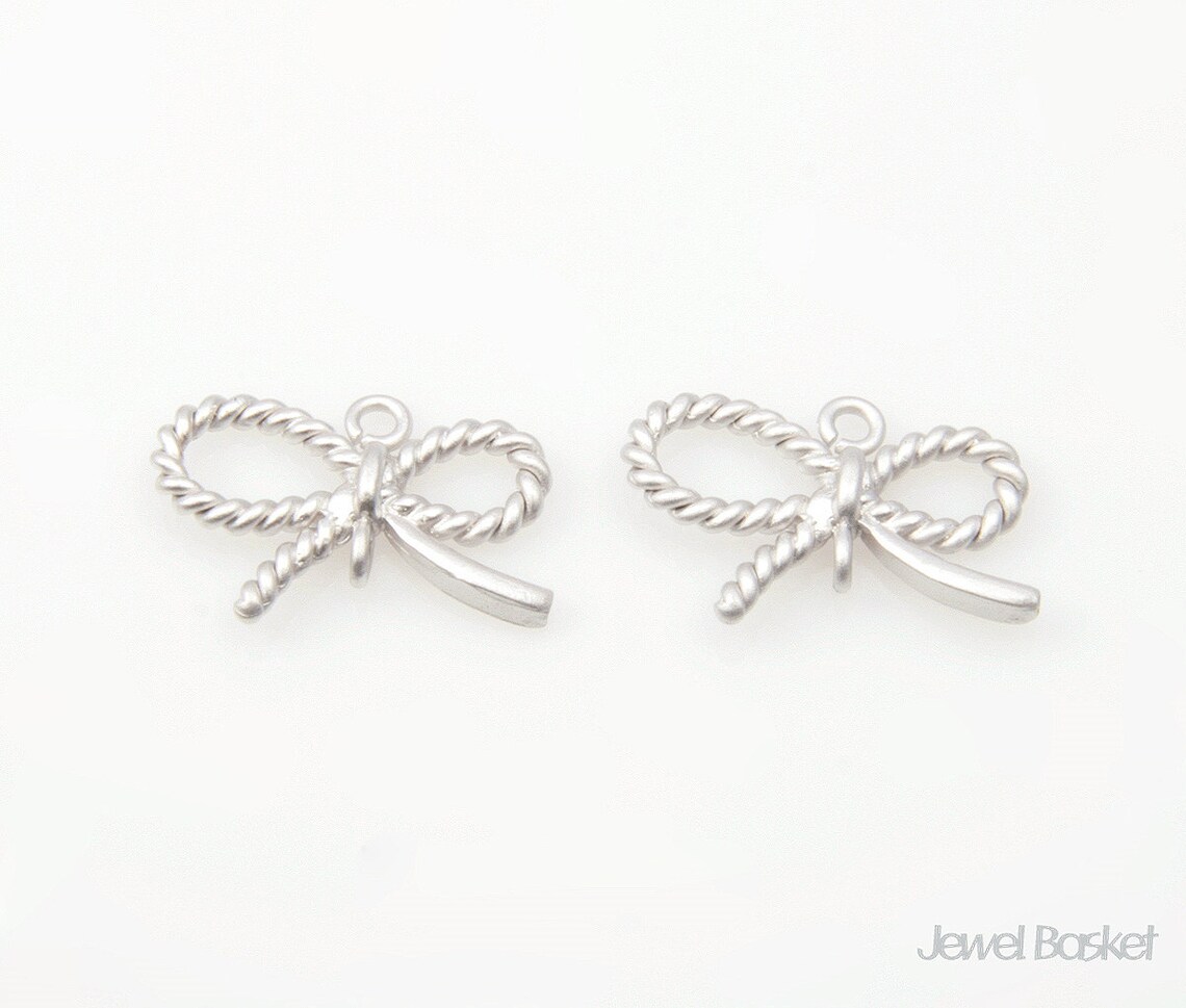 Plated Plaited Ribbon Connector in Matte Rhodium 4pcs | Etsy