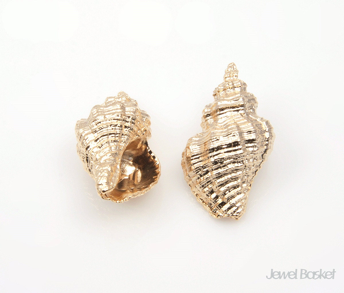 Seashell Charm in Matte Gold / 14.0mm X 24.0mm / BMG189-P (2pcs) - Etsy
