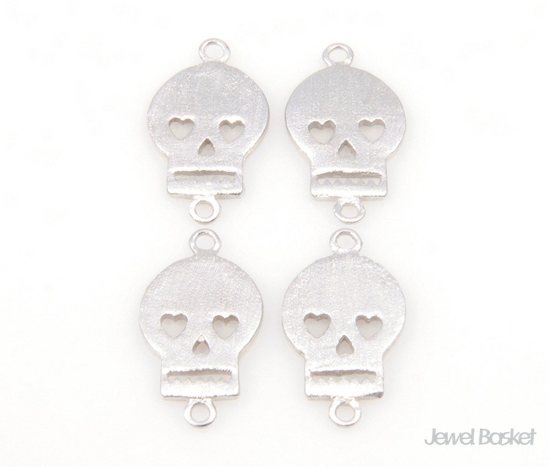 Textured Flat Skull Connector (4pcs) / BMS053-C / 7mm X 13mm - Etsy