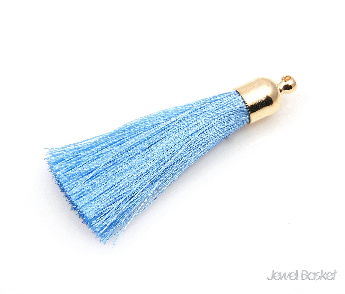2pcs Sky Blue Thread Tassel With Gold Cap Medium / Blue / - Etsy