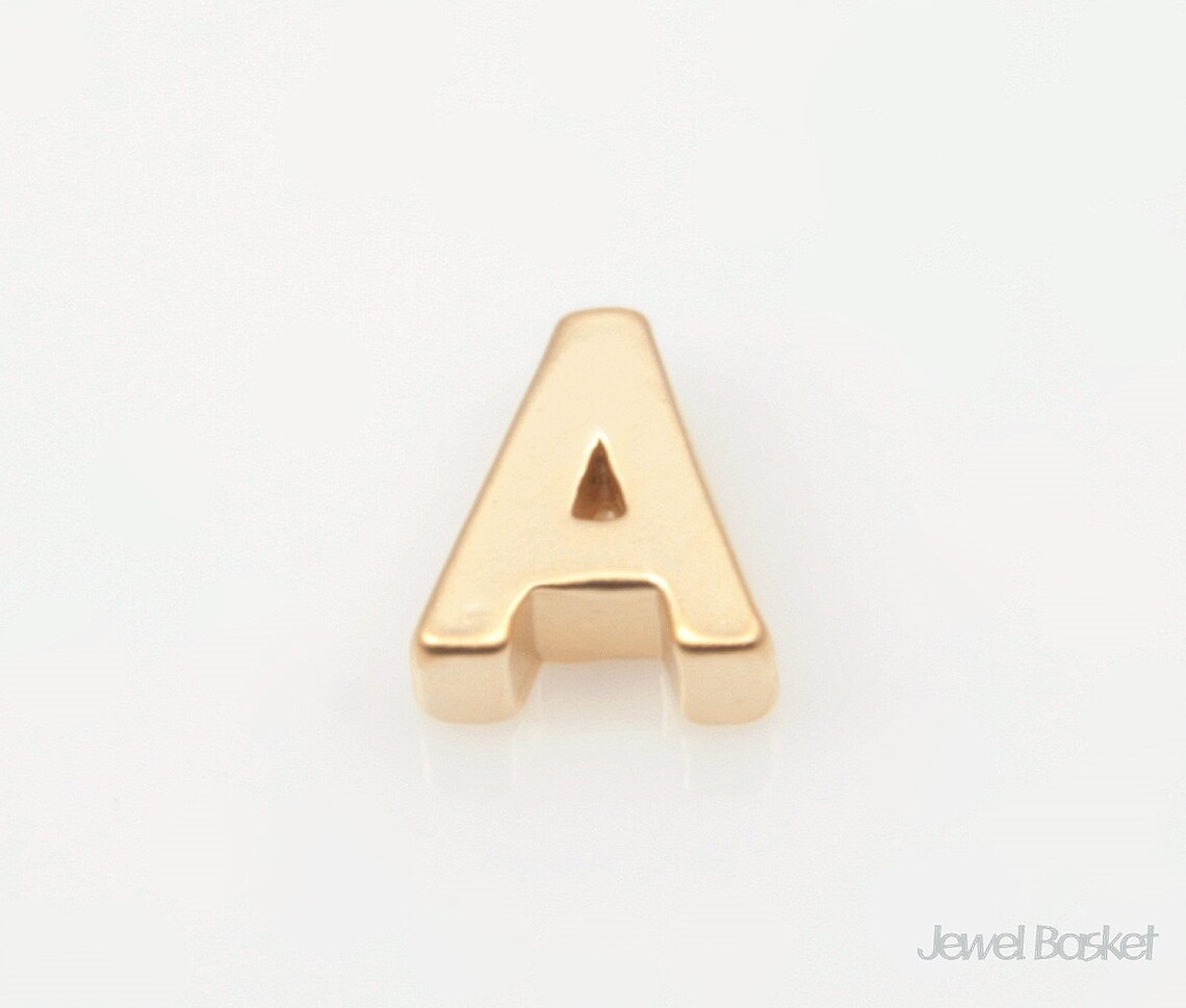 Brass Beads Matte Gold Upper Case Alphabet Capital Letter - A (2pcs ...