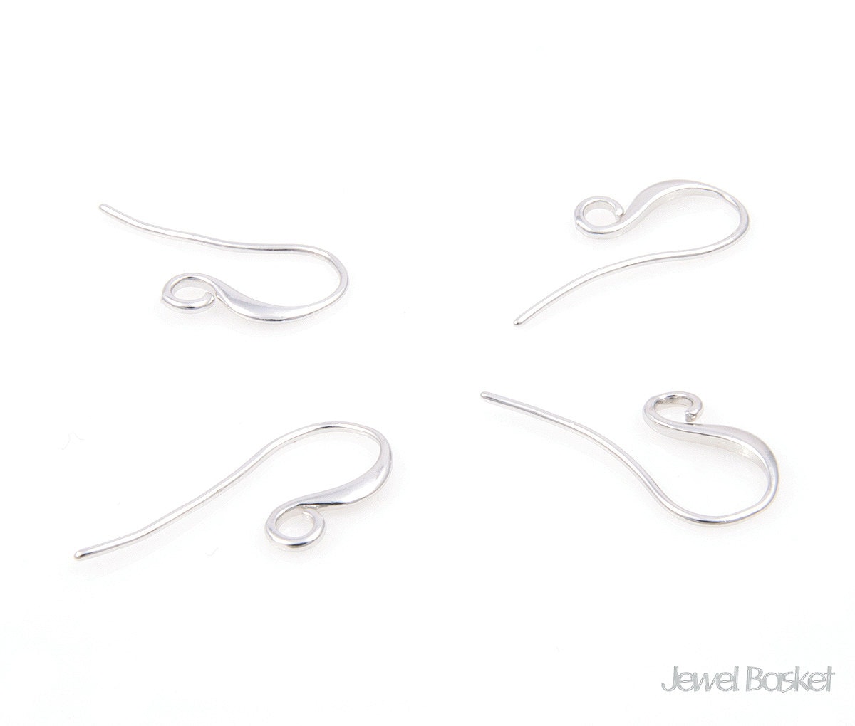10pcs - Curved Ear Hook / Earring / Rhodium Plated / Earhook / Metal ...