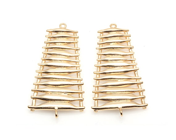 2pcs Ladder Connector in Matte Gold / Ladder Pendant / | Etsy