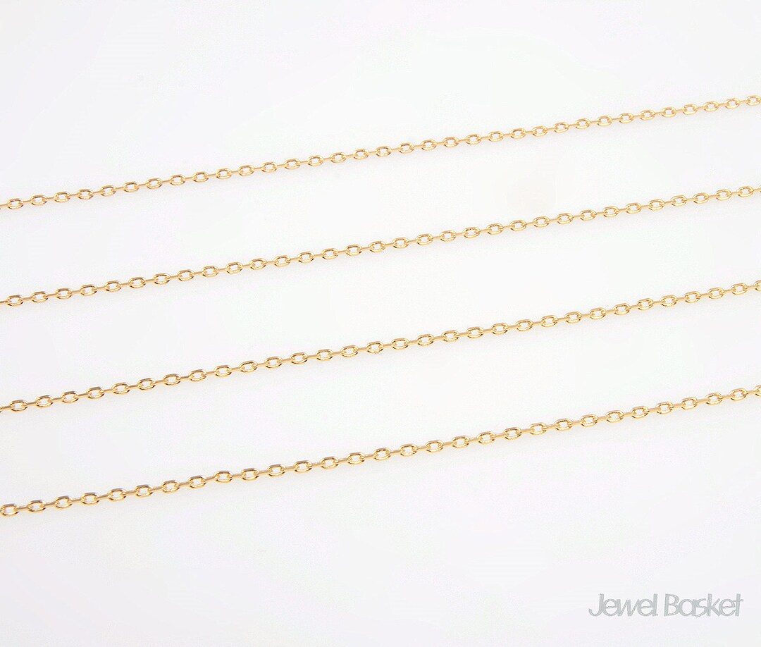 Cut Cable Chain in Gold - 235 4DC / 1.2mm X 1.5mm / 3 Meters (9.84ft ...