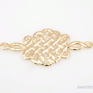 2pcs - Hammered Knot Connector in Matte Gold / 24mm X 49mm / BMG134-C ...