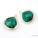 2pcs - Emerald Color Glass and Gold Framed Pendent / Emerald / 16k Gold ...