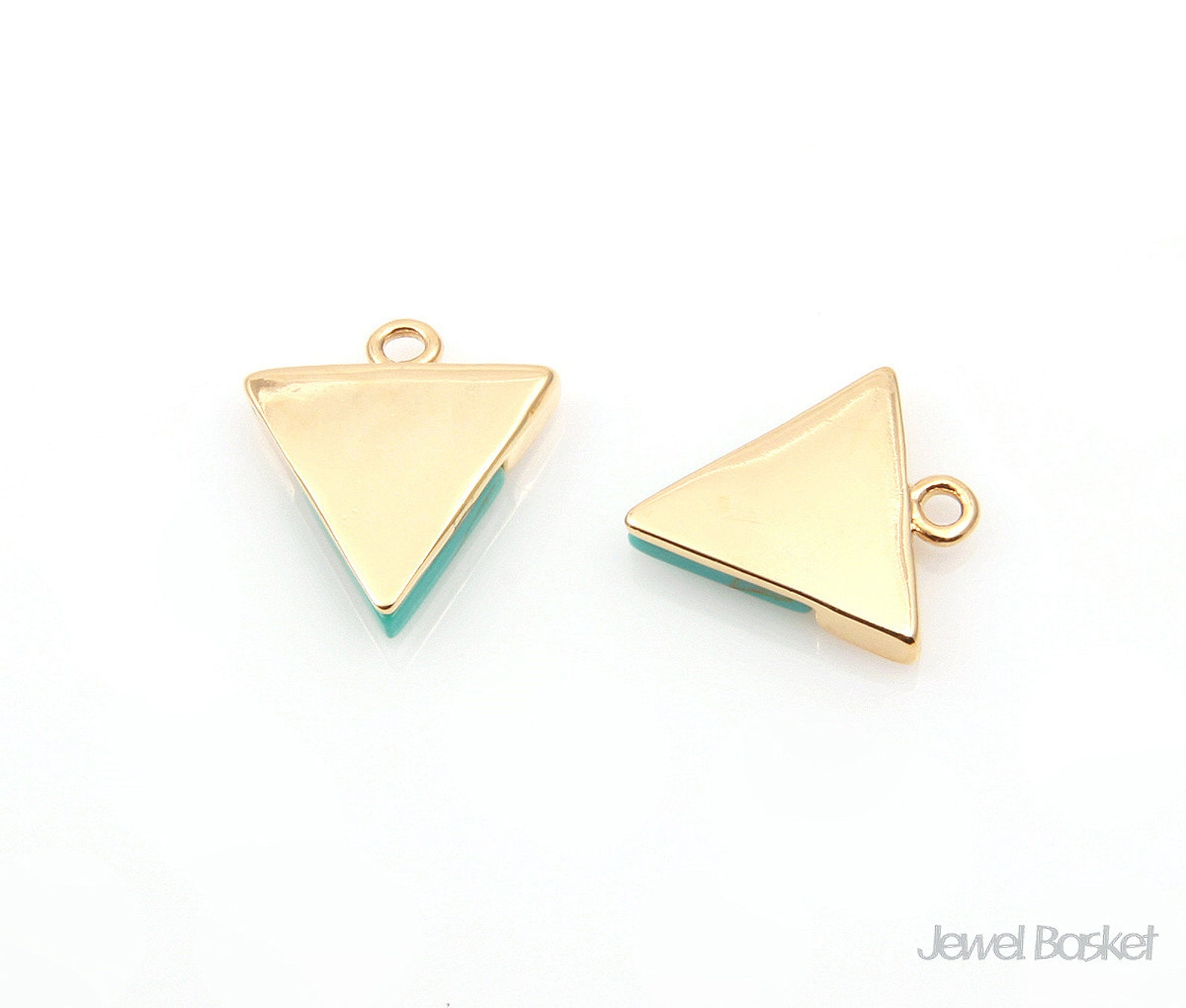 Triangle Turquoise Charm in Gold / Turquoise / 16k Gold Plated - Etsy