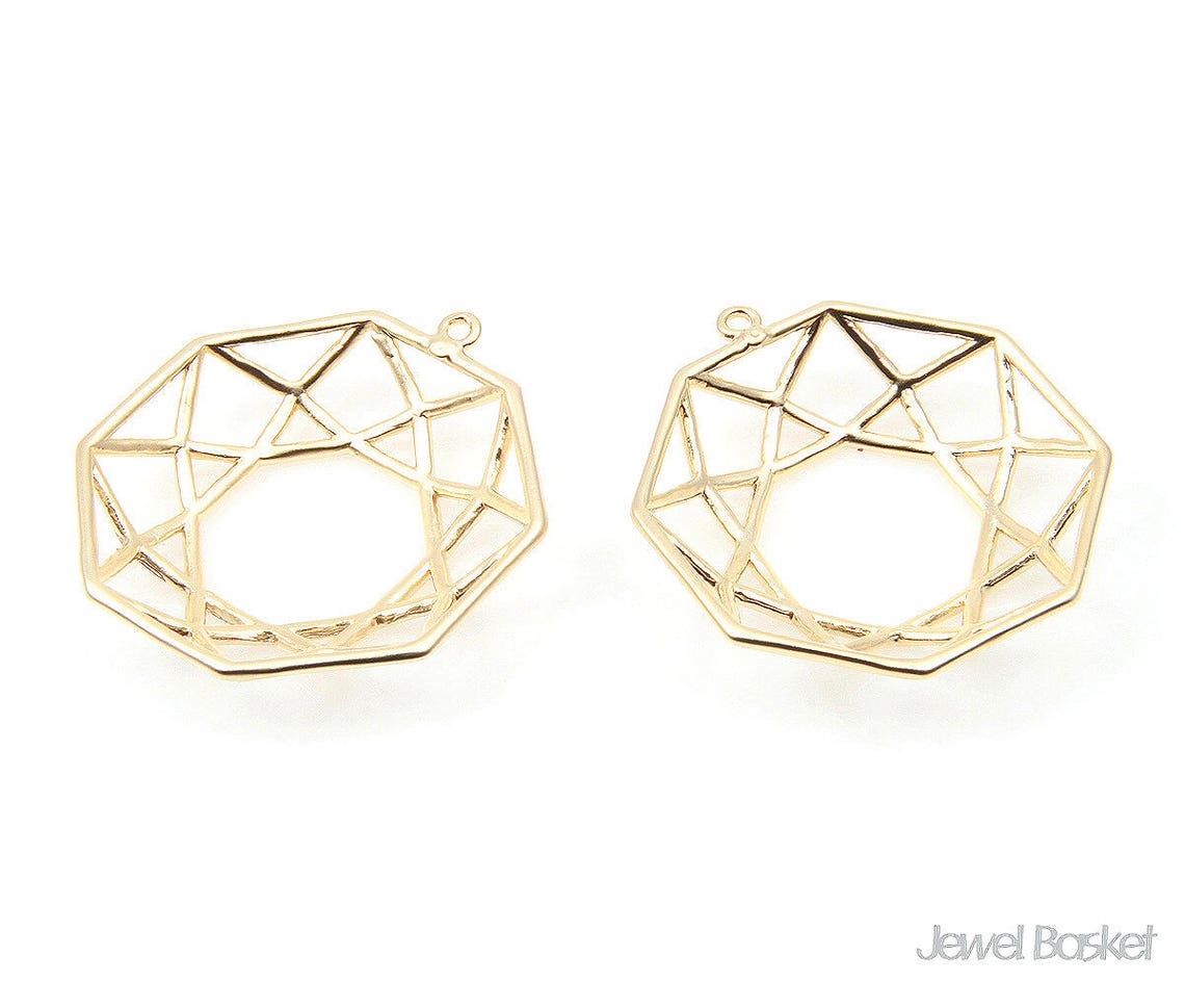 Octagon Pendant in Matte Gold / 24.0mm X 27.0mm / BMG358-P | Etsy