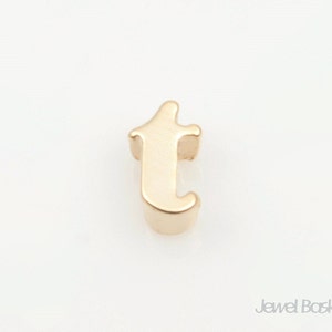 Matte Gold Lower Case Alphabet - 2pcs Small Letter "t" / 3.6mm X 6.7mm ...
