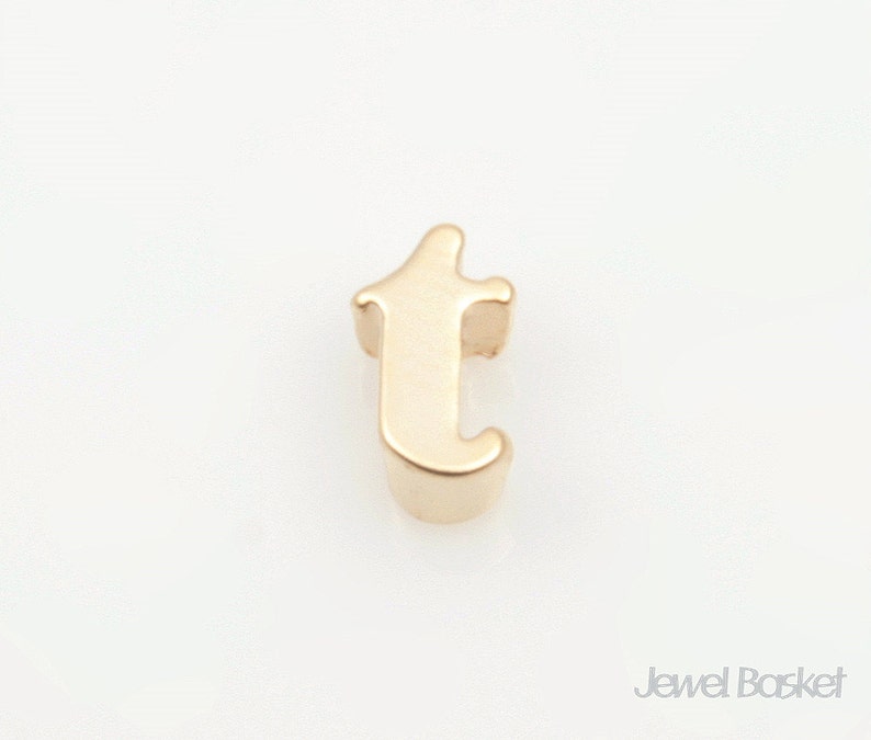 Matte Gold Lower Case Alphabet - 2pcs Small Letter "t" / 3.6mm X 6.7mm ...