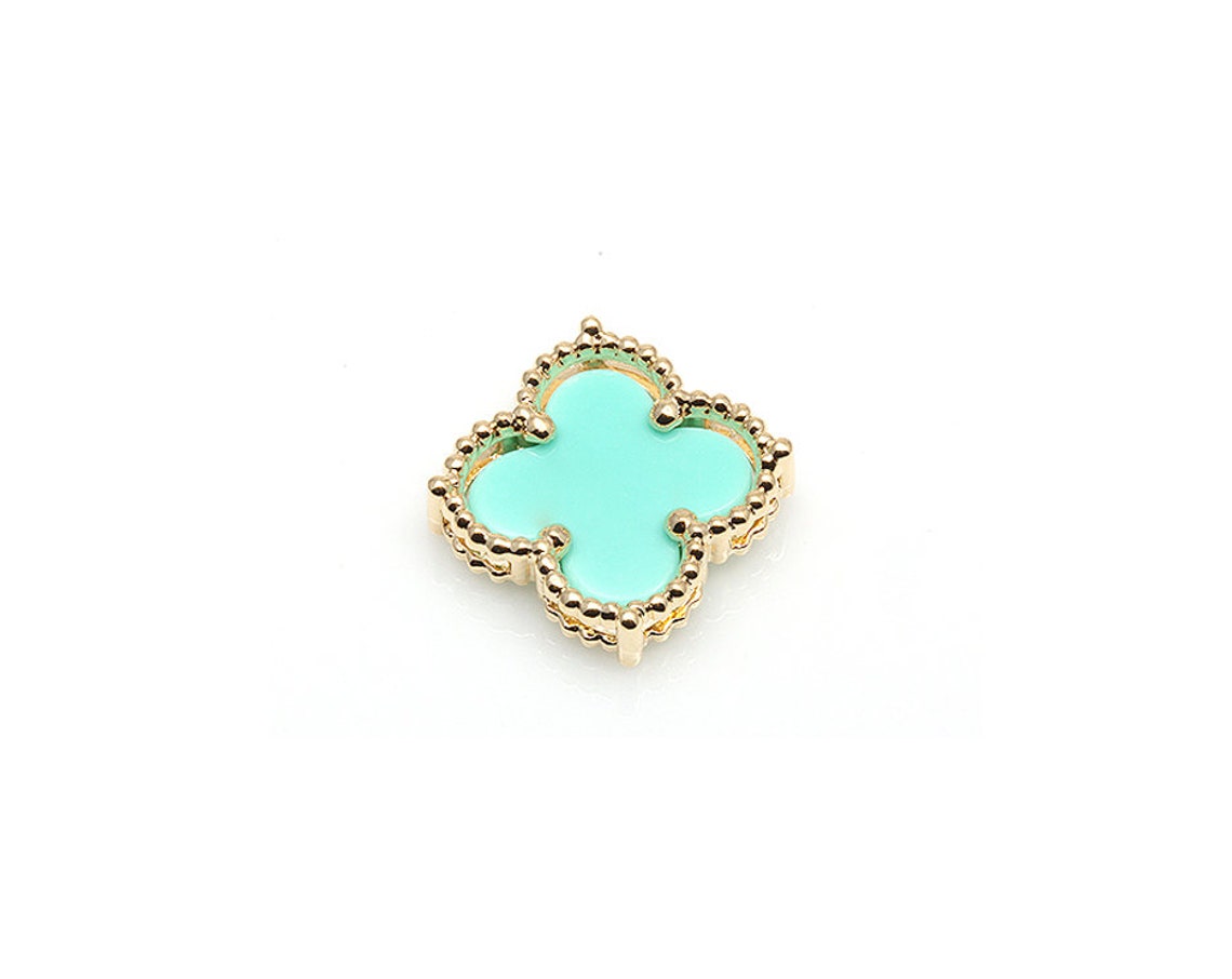 Mint Clover Pendant in Gold / 16k Gold Plated / 1piece of Mint Clover ...