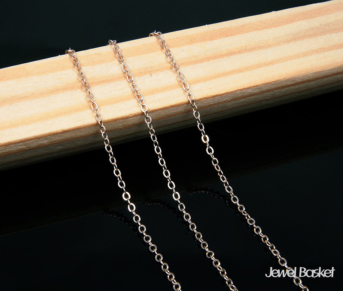 Flat Cable Chain in Gold 235SF / 1.6mm X 2mm / 3 Meters - Etsy