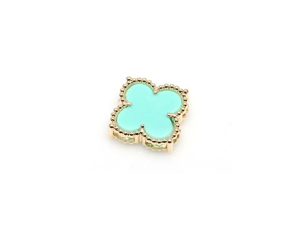Mint Clover Pendant in Gold / 16k Gold Plated / 1piece of Mint Clover ...