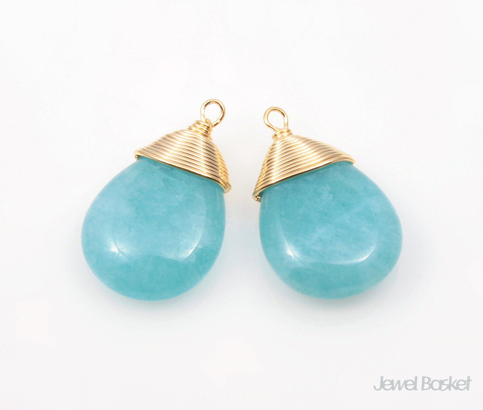 Mint Color Jade and Gold Framed Pendant 2pcs Mint Jade | Etsy